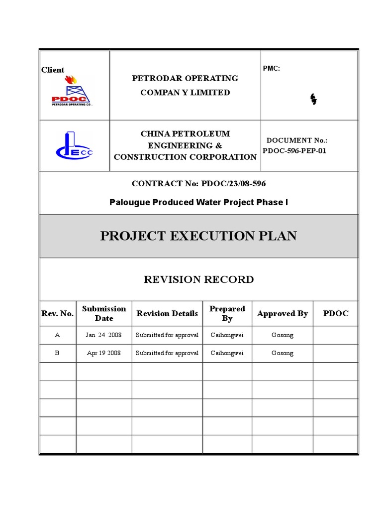 PDOC-596-PEP-01 Project Execution Plan(Rev 3) | Engineering | Technology
