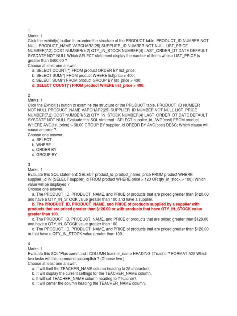 Soal Ujian Oracle | PDF | Sql | Data Management Software