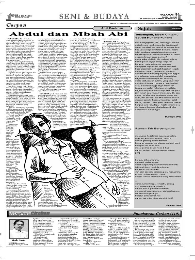 Cerpen HU Mitra Dialog | PDF | Fiksi Misteri, Thriller, & Kejahatan