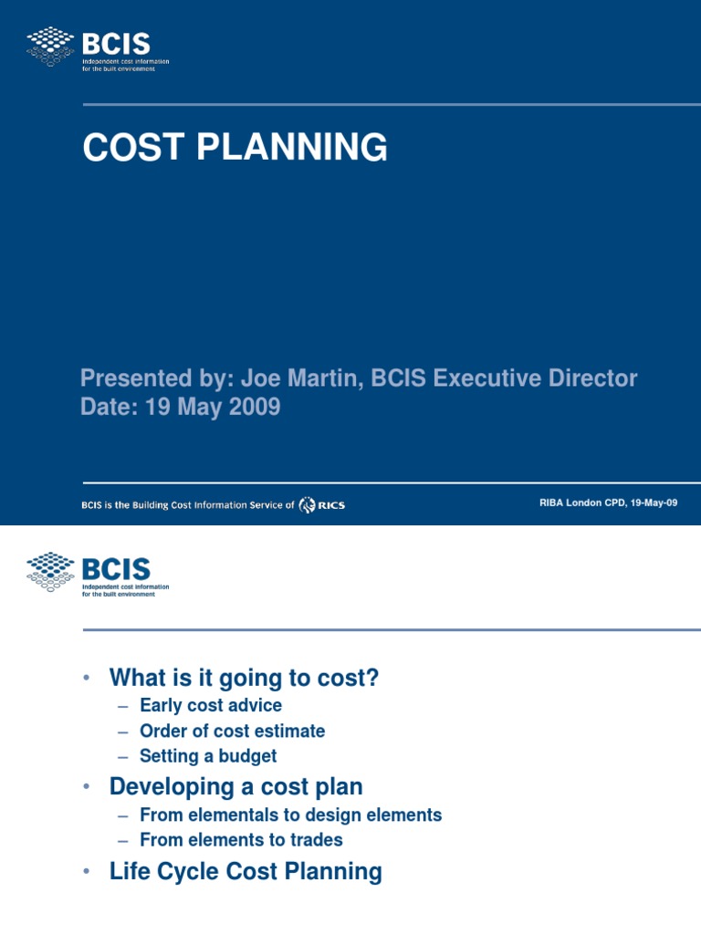 Cost Planning RIBA 05-09 | PDF | Engineering | Industries