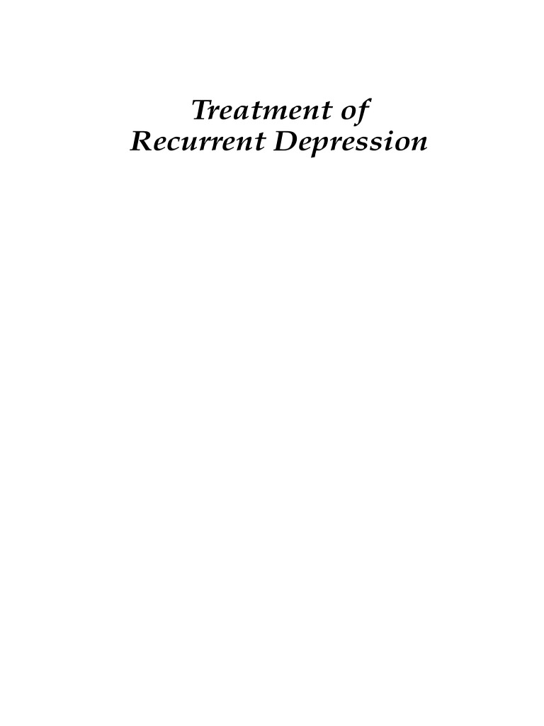 Treatment of Recurrent Depression - John F. Greden | PDF | Selective ...