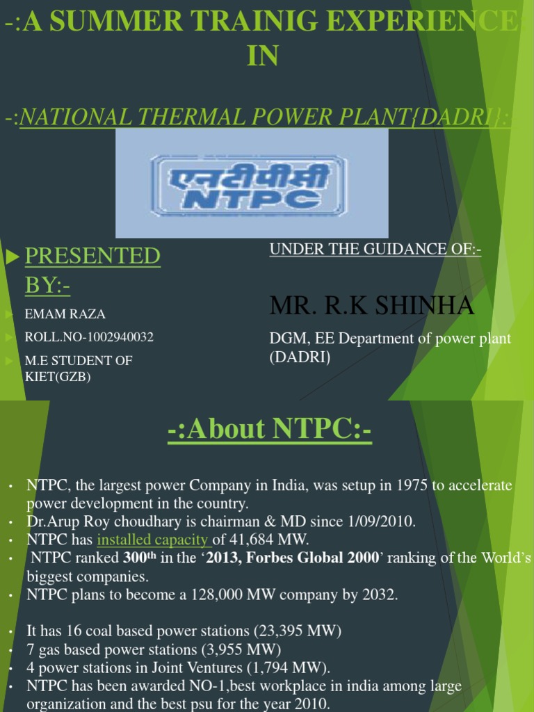 NTPC | PDF | Boiler | Steam