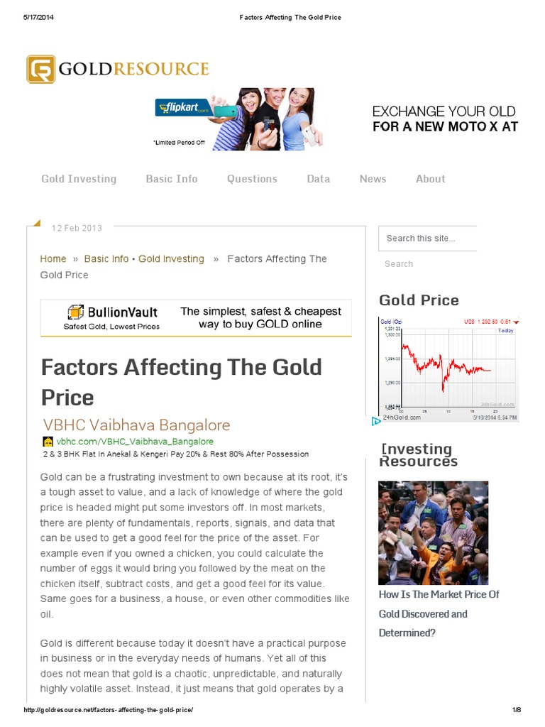 Factors Affecting The Gold Price | PDF