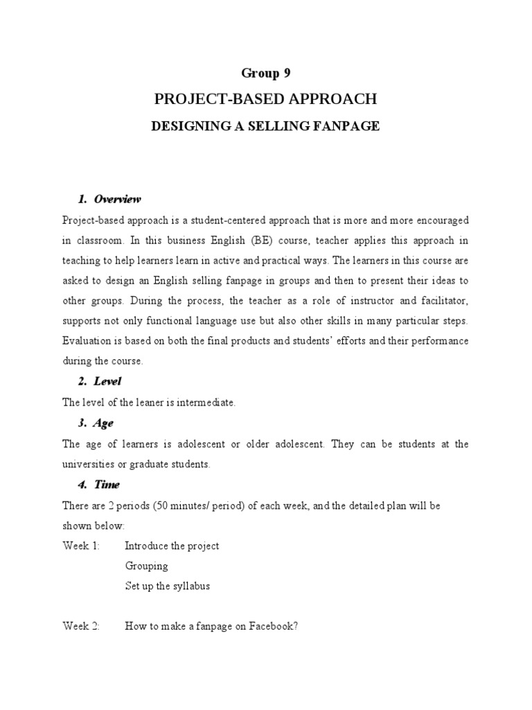 Project-Based Approach: Group 9 | PDF | Project Based Learning ...