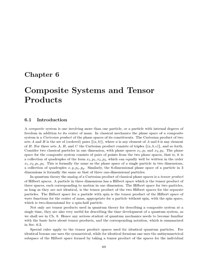 Composite Systems and Tensor Products | PDF | Wave Function | Spin (Physics)