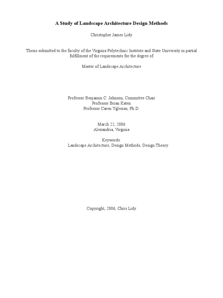 A Study of Landscape Architecture Design Methods | PDF | System ...