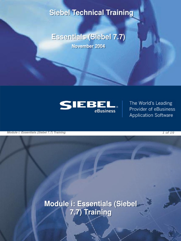 00ess - Essentials (Siebel 7.7) Training | PDF | Component Based ... 00ess - Essentials (Siebel 7.7) Training | PDF | Component Based ...