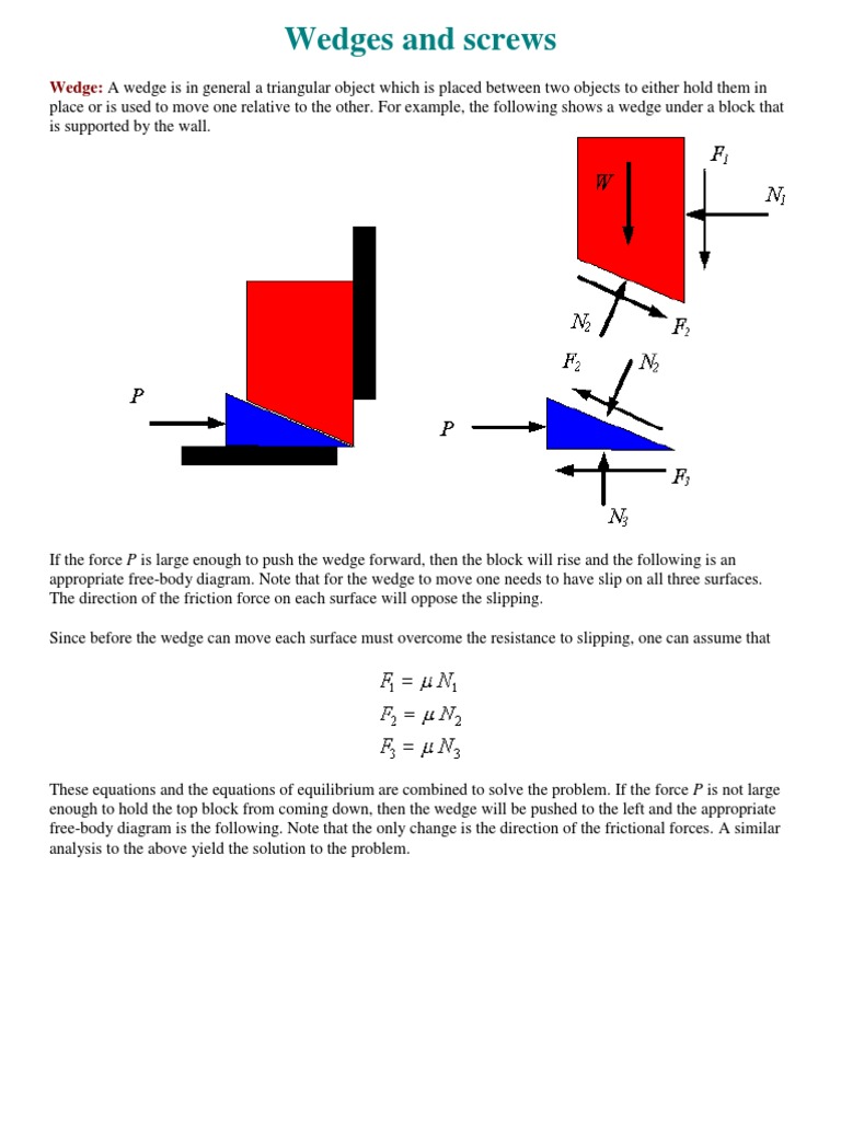 Wedges and Screws | Screw | Friction