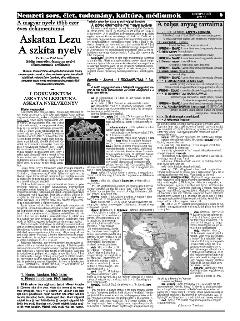 A Szkita Nyelv - Askatan Lezu | PDF