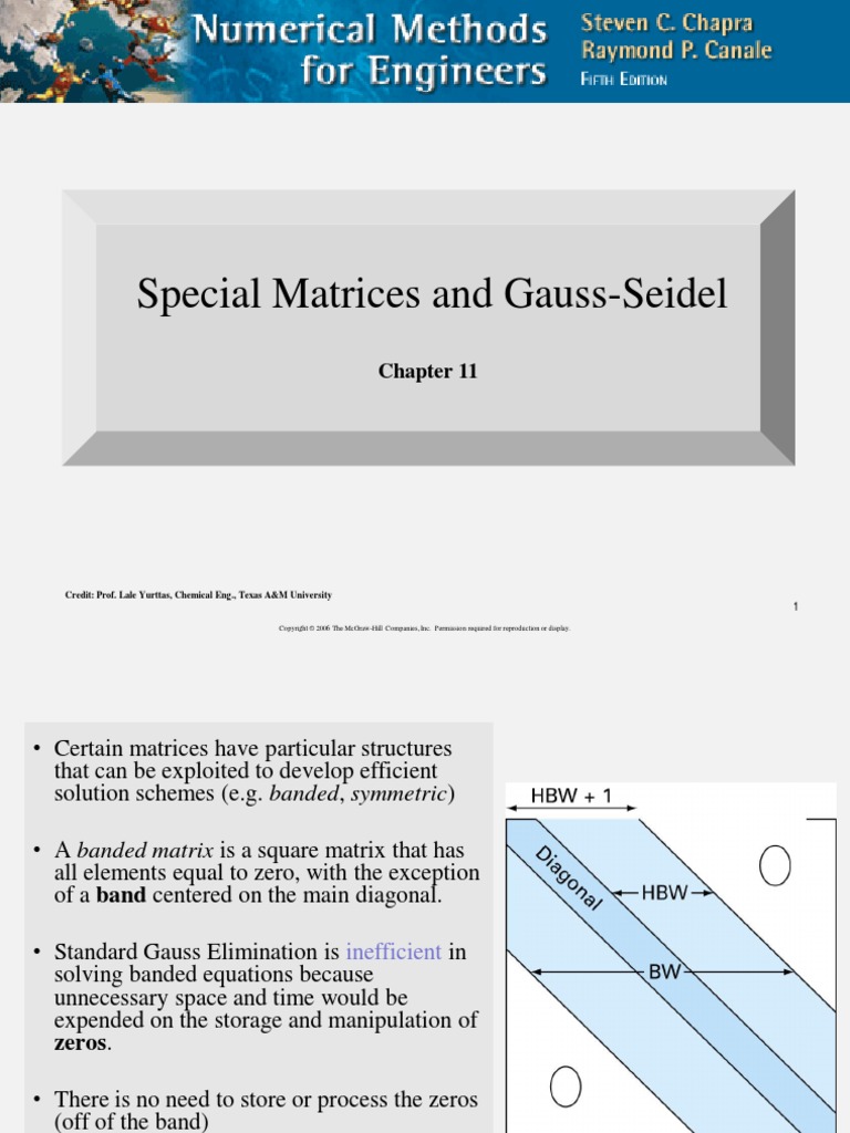 Chap 11 - Special Matrices and Gauss-Seidel | PDF | Linear Algebra ...