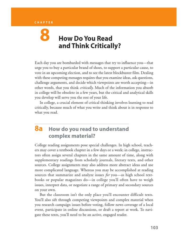 8 How Do You Read and Think Critically | PDF