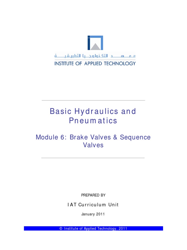 Hydraulics Module 6 Student Pdf Valve Hydraulics