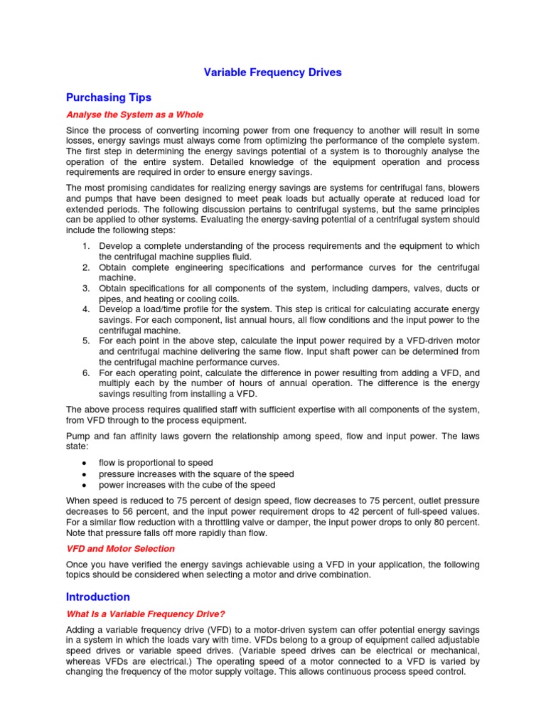 Variable Frequency Drives | PDF