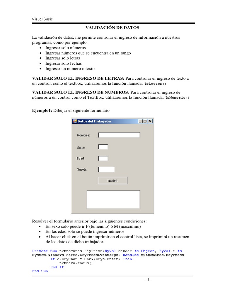 Validacion de Datos y Matrices | PDF | Ingeniería de software | Áreas ...