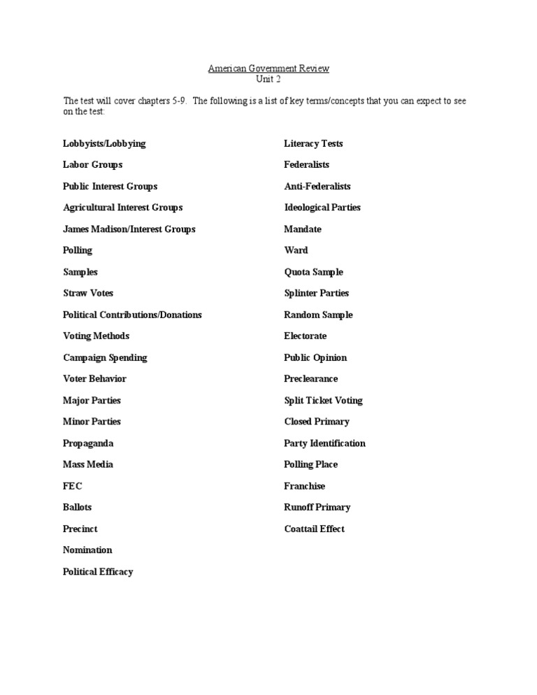 American Government Test Prep | PDF