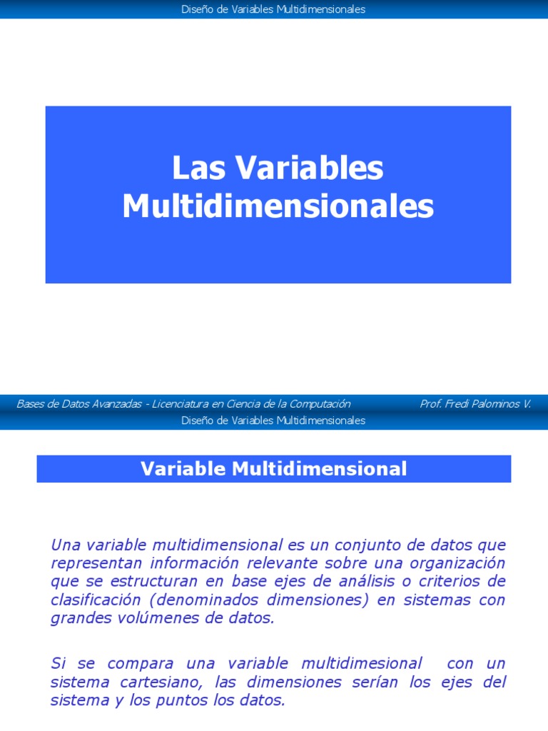 Las Variables Multidimensionales | PDF | Bases de datos | Variable ...