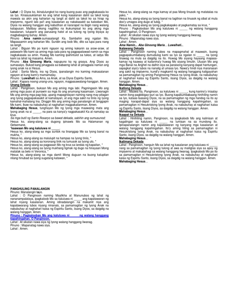 Novena For The Souls (In Filipino) | PDF