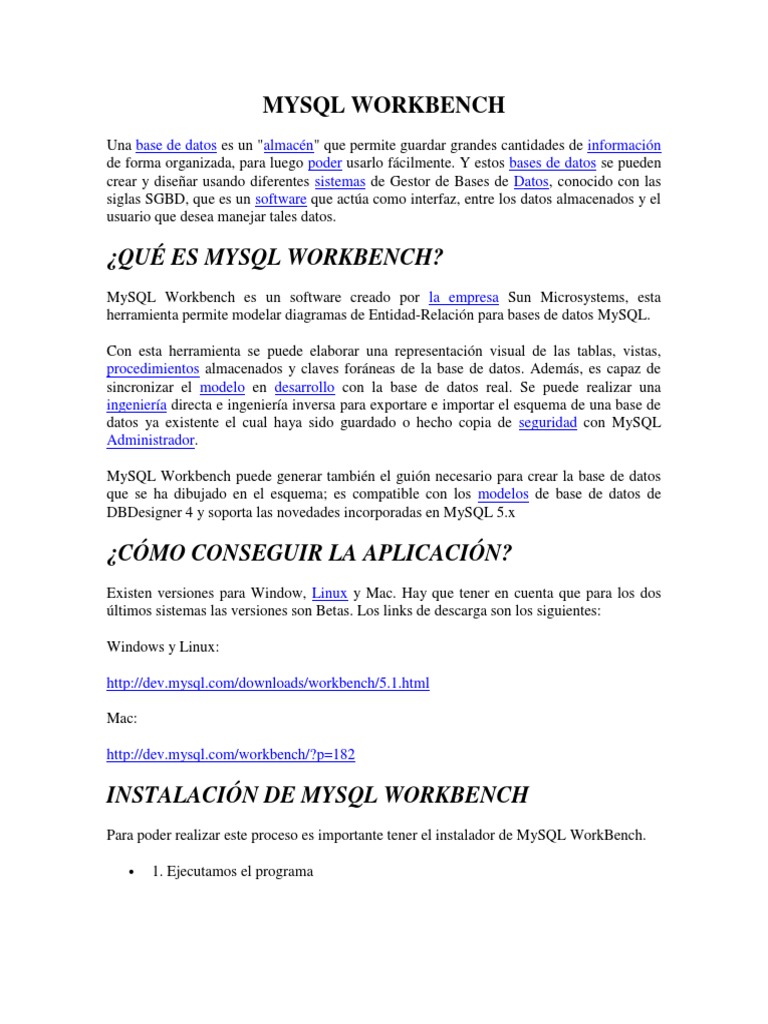 Mysql Workbench | PDF | Mi sql | Mac OS