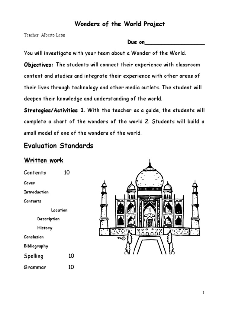 Wonders of the World Project Guide | PDF