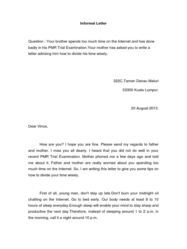 Informal Letter | PDF | Internet