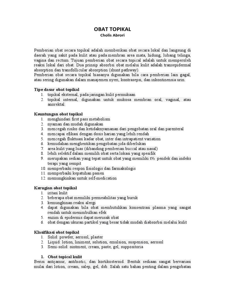 Obat Topikal | PDF