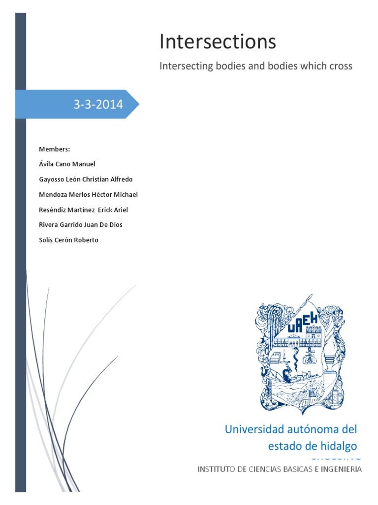 Intersection, Intersecting Bodies, Cross | PDF | Line (Geometry ...