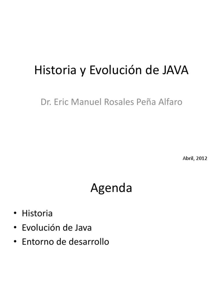3.historia y Evolución de JAVA | PDF | Entorno de desarrollo integrado ...