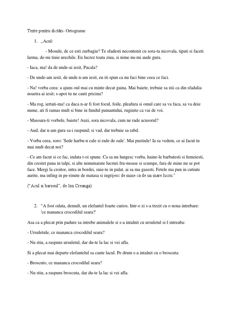 Texte Si Ortograme | PDF