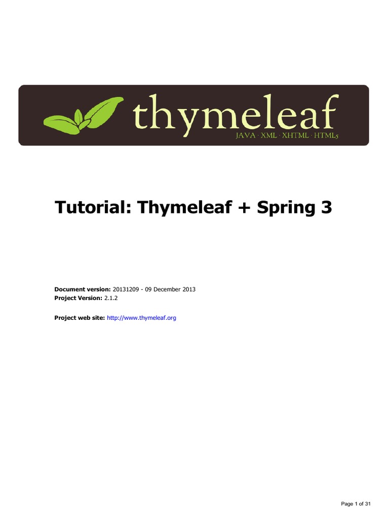 Thymeleaf-Spring3 | Java Server Pages | Spring Framework