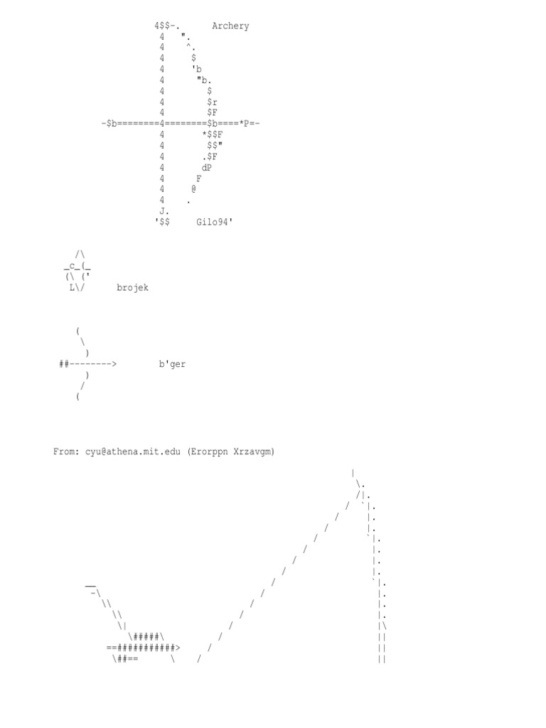 Ascii Art - Hobbies - Archery, Baseball, Basketball | PDF | Baseball ...