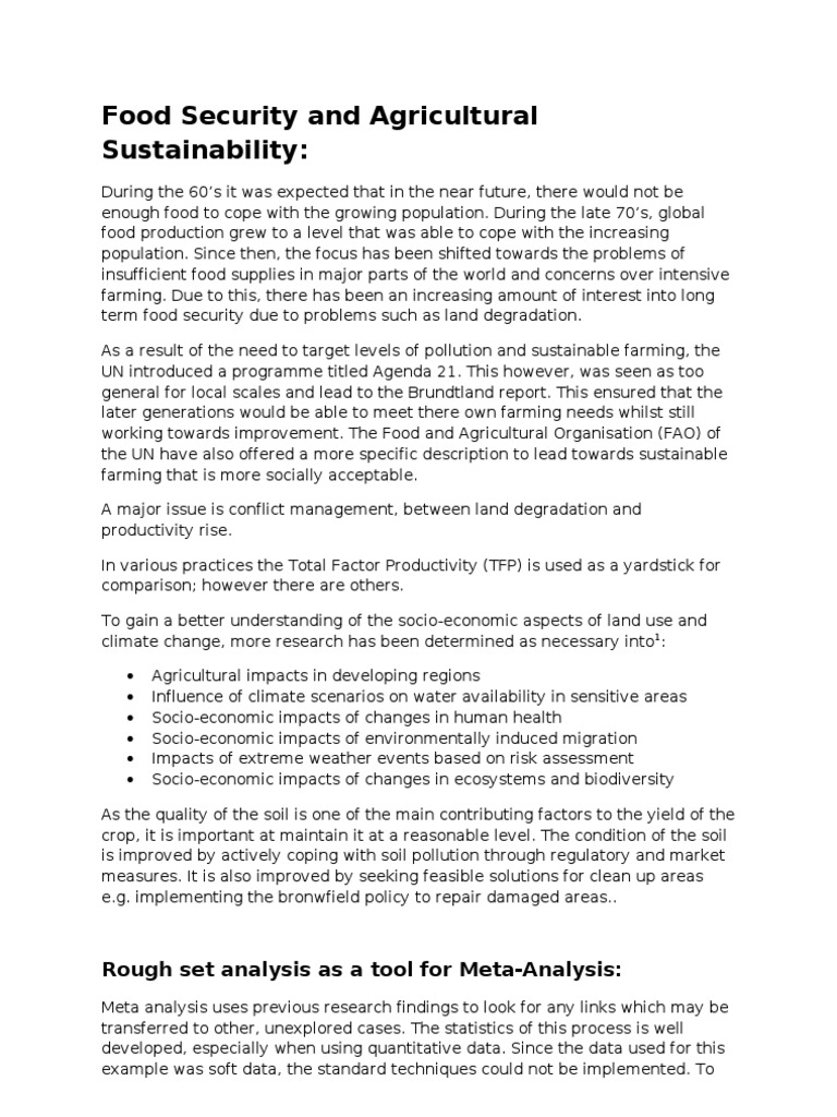 Food Security and Agricultural Sustainability (Evor) | PDF ...