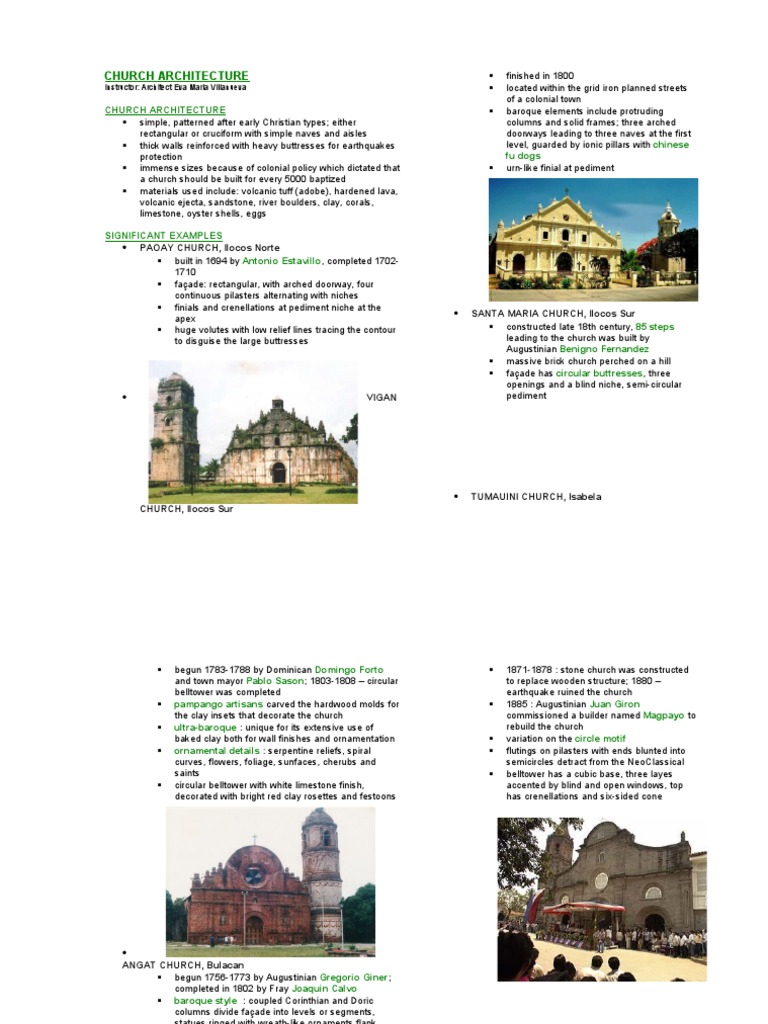 Philippine Churches | Column | Components