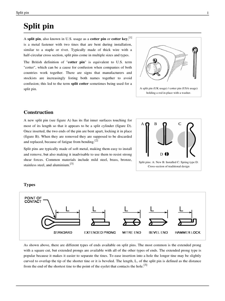 Split Pins | PDF | Joining