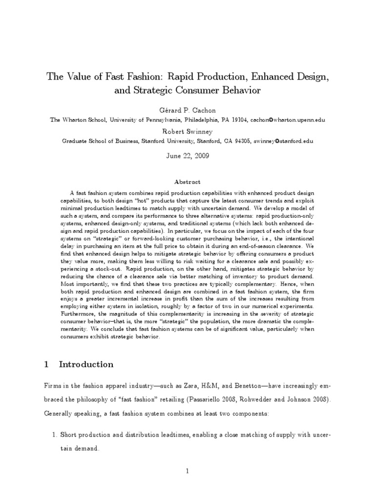 Fast Fashion: The Value of Fast Fashion - Rapid Production, Enhanced ...