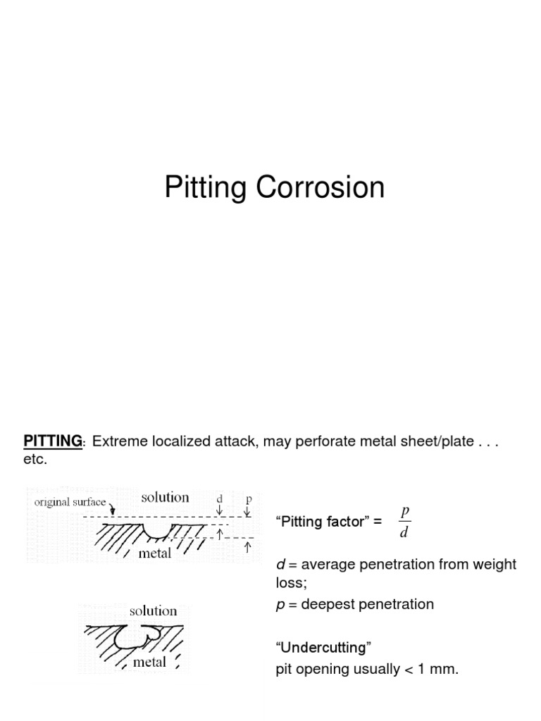 Lecture 6 - Pitting Corrosion | PDF | Chromium | Corrosion