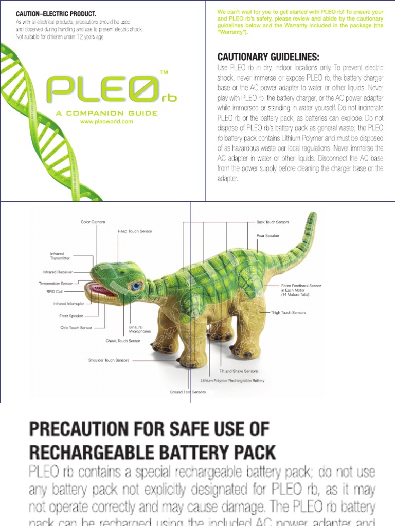 Pleo RB Manual Companion Guide | PDF | Battery Charger | Electrical ...
