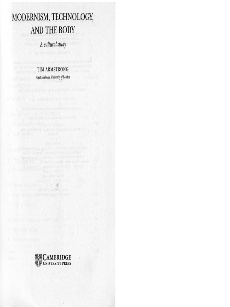 Modernism, Technology and The Body | PDF