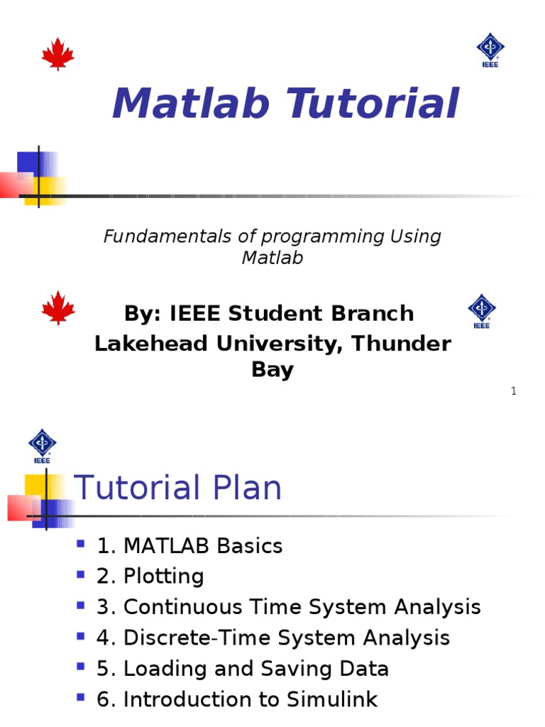Matlab Tutorial | PDF | Matlab | Discrete Time And Continuous Time
