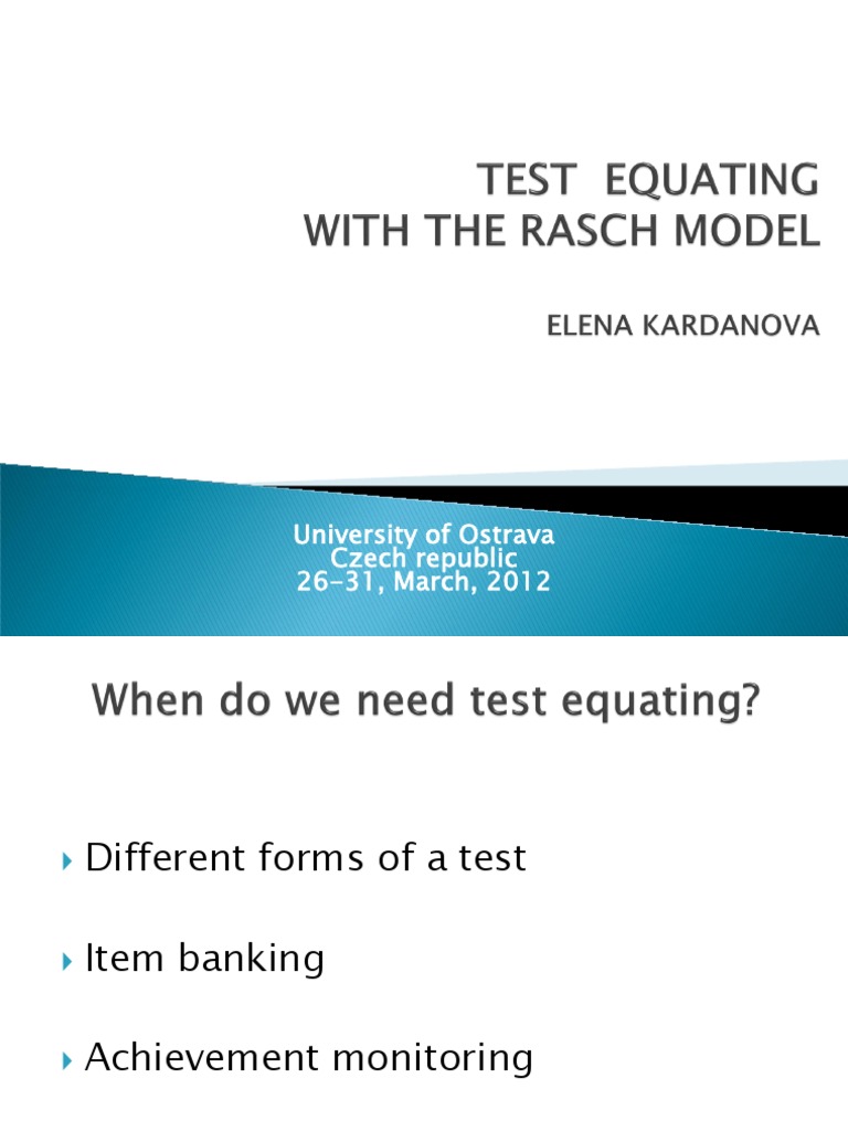 Equating | PDF | Calibration | Test (Assessment)