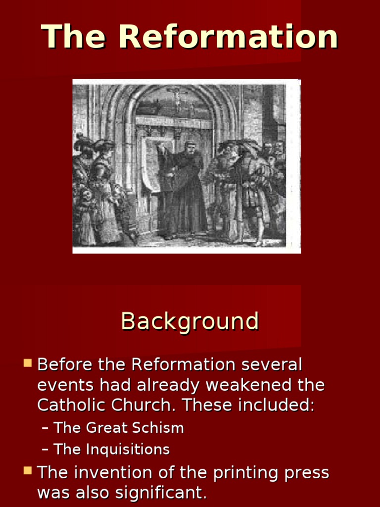 The Reformation Power Point | PDF | Protestantism | Catholic Church
