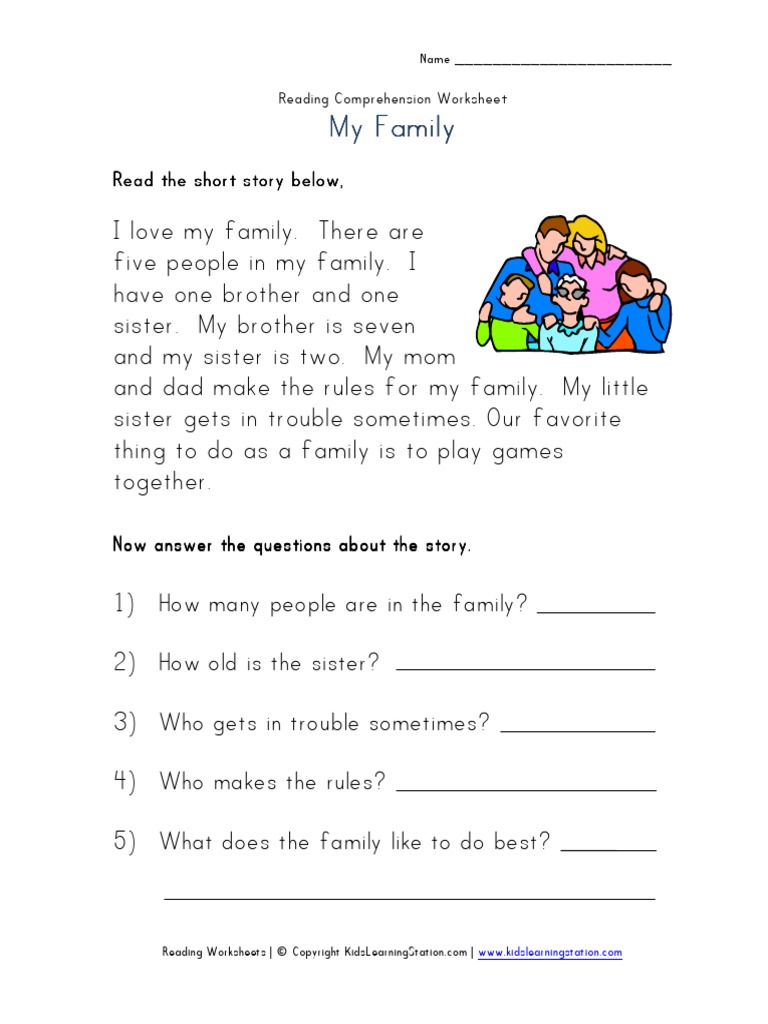 Descriptions Reading Comprehension Family | PDF