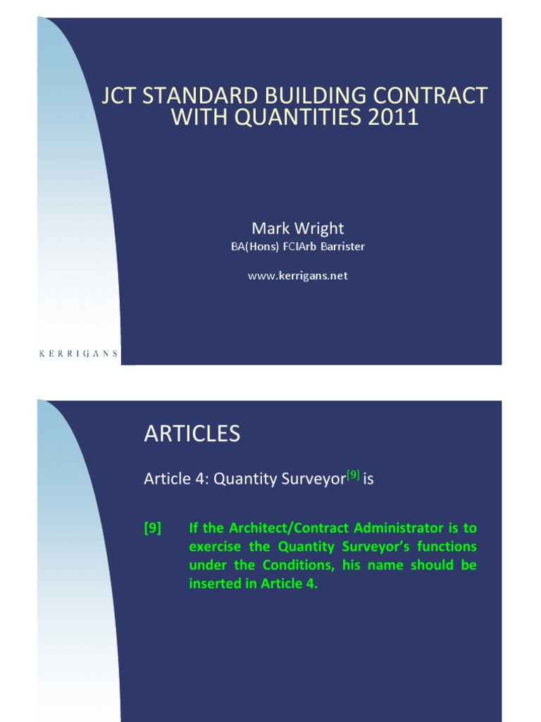 017 JCT Standard Form Contract With Quantities 2011 | PDF | Interest ...