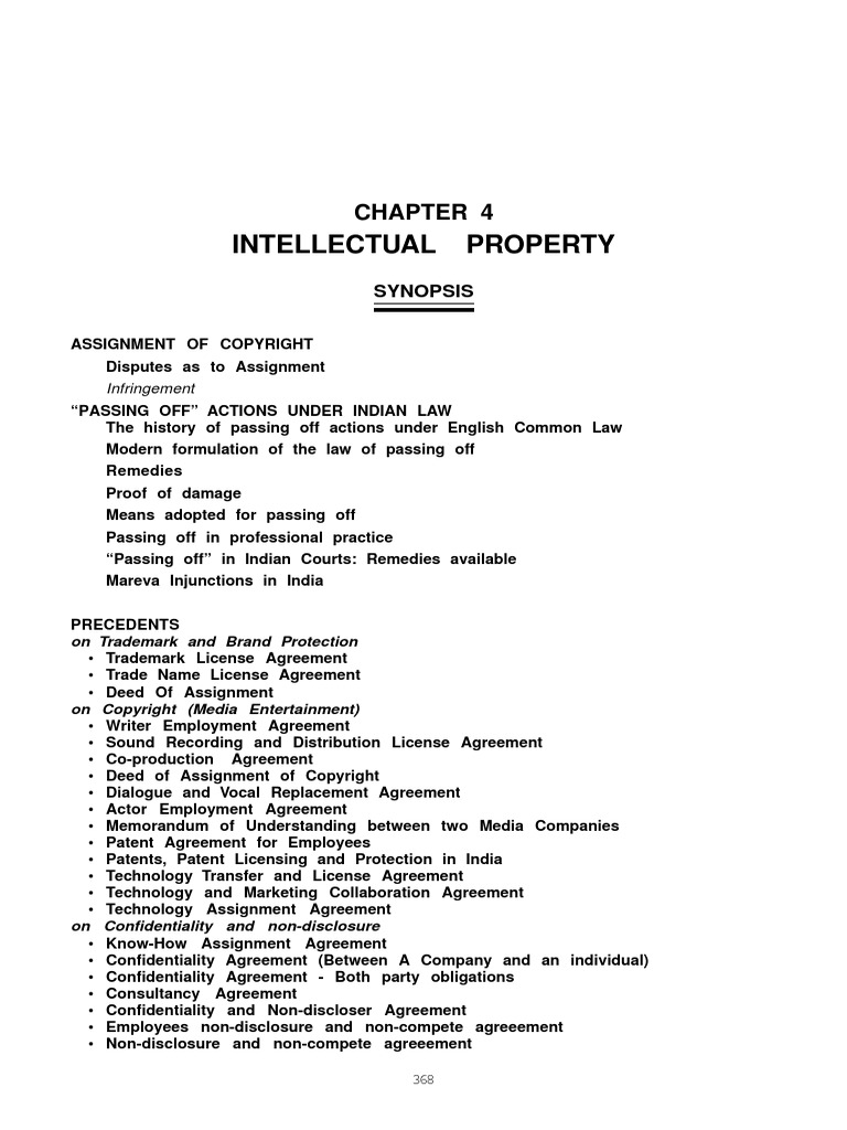 Intellectual Property Document Format | PDF | Assignment (Law) | Trademark