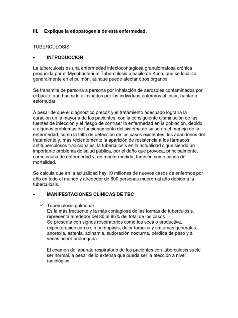 Etiopatogenia 9 | PDF | Tuberculosis | Especialidades Medicas