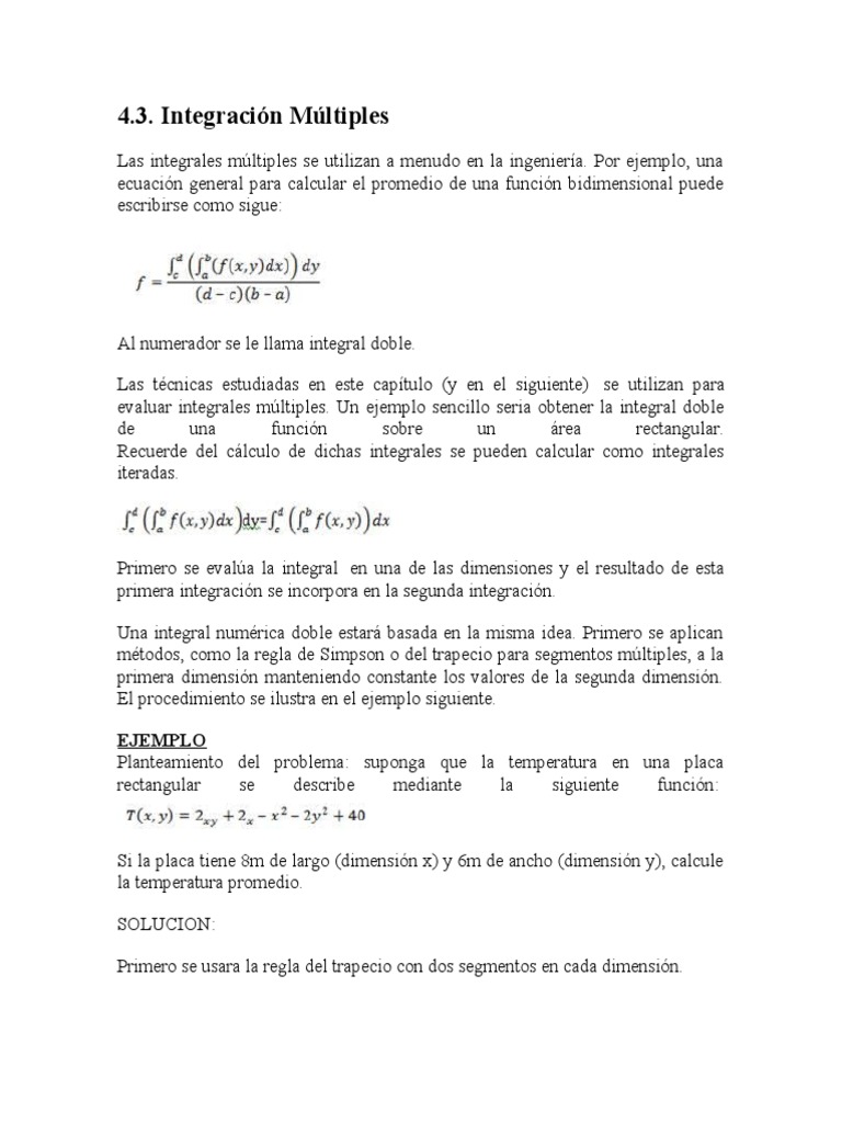 Métodos Numéricos en Integración Múltiple | PDF | Ciencia y matemáticas ...