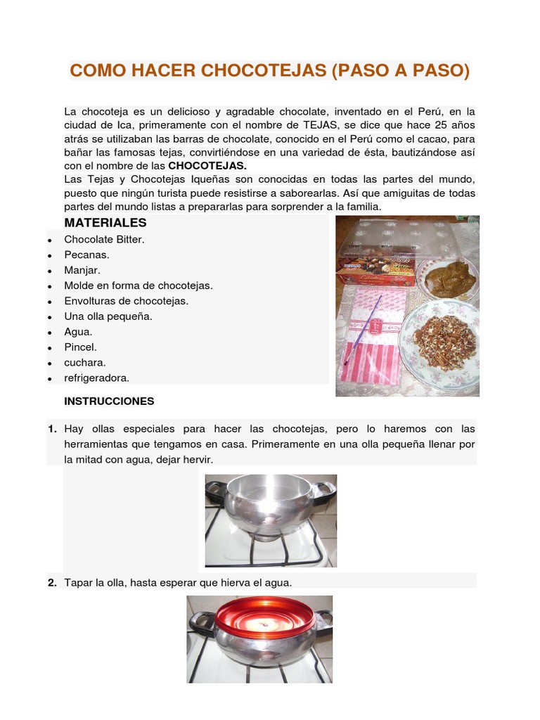 Como Hacer Chocotejas | PDF | Chocolate | Aluminio