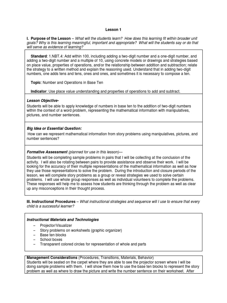 Part B Lesson Plans For Learning Segment | PDF | Teaching Mathematics ...