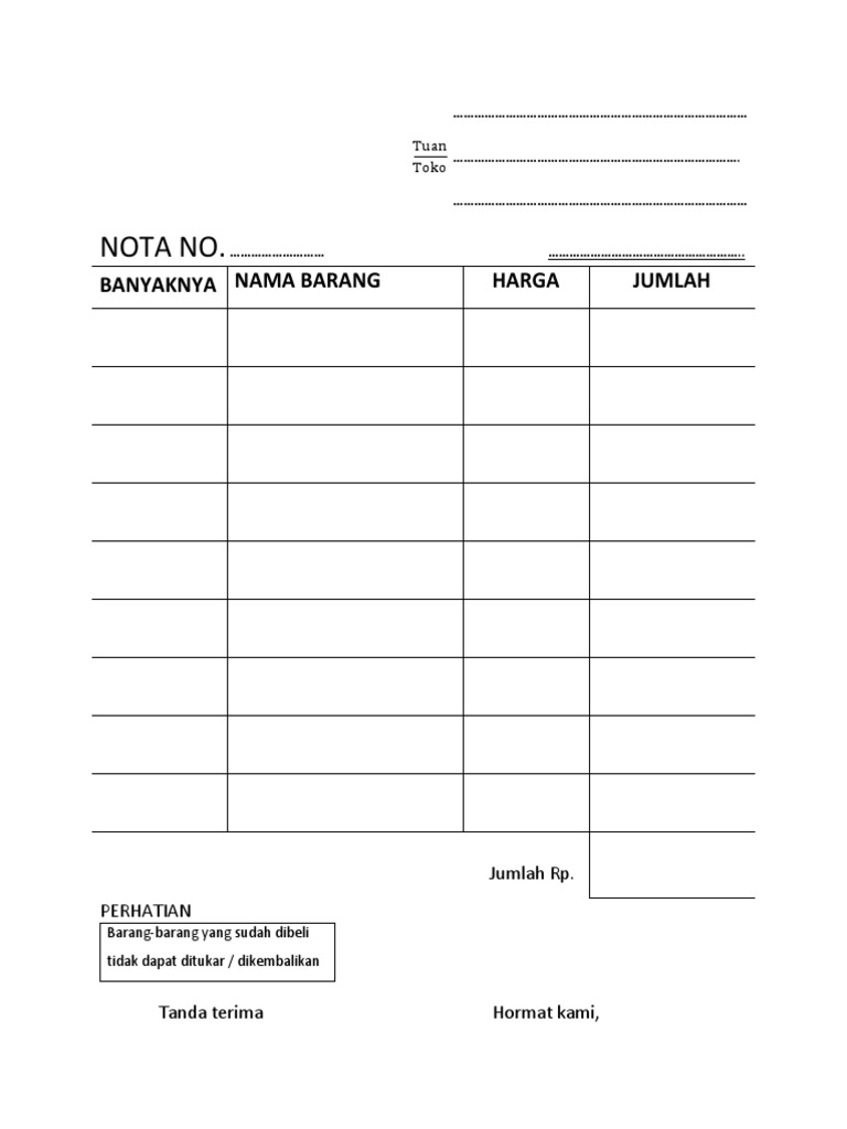 Nota Kontan | PDF