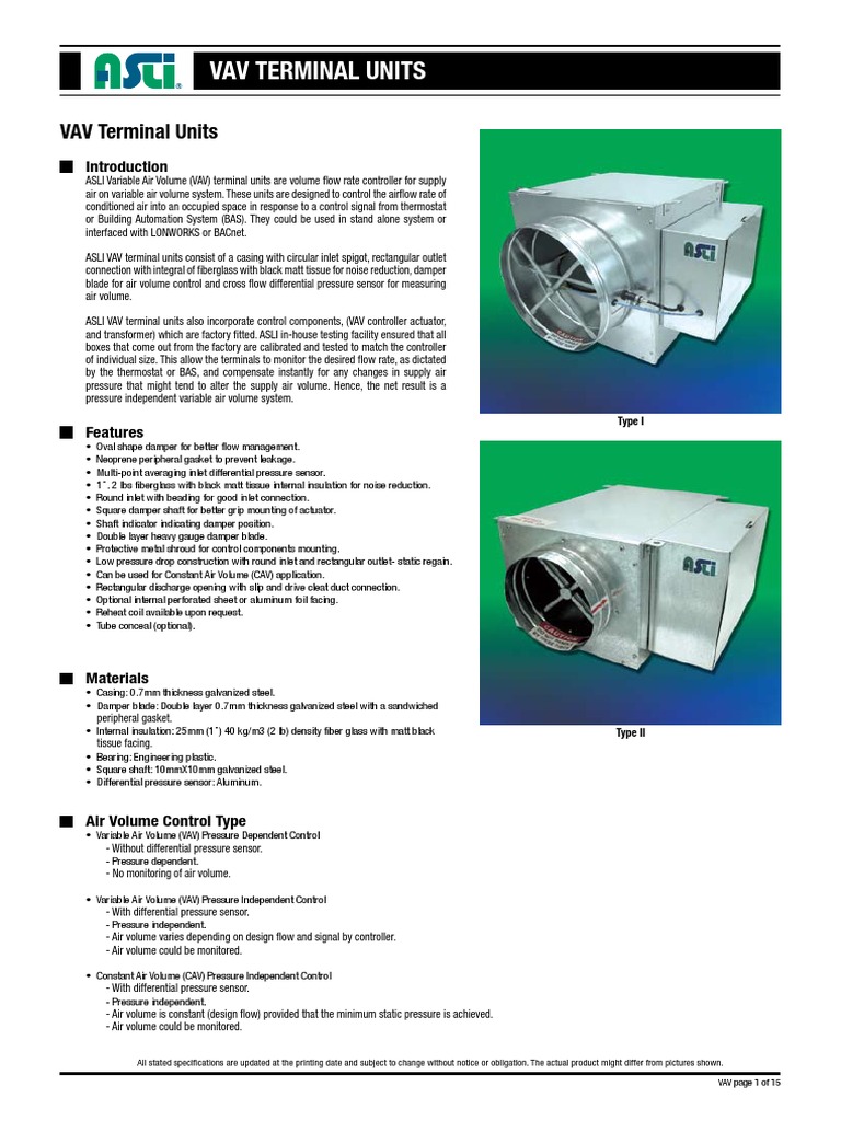 VAV Terminal Units | PDF | Thermostat | Hvac