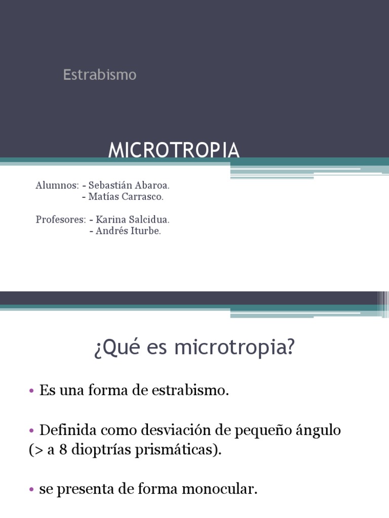 Microtropia | PDF | Visión | Enfermedades y trastornos